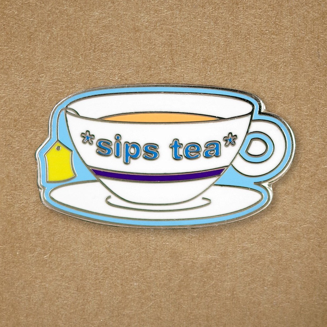 *Sips Tea* Enamel Pin – Heritage Seaweed